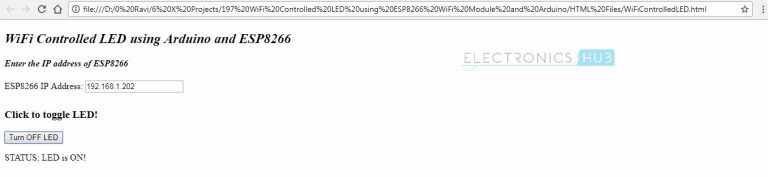 Wifi控制led使用esp8266和arduino 电子枢纽bob多特蒙德官方下载 Bob官方网站平台