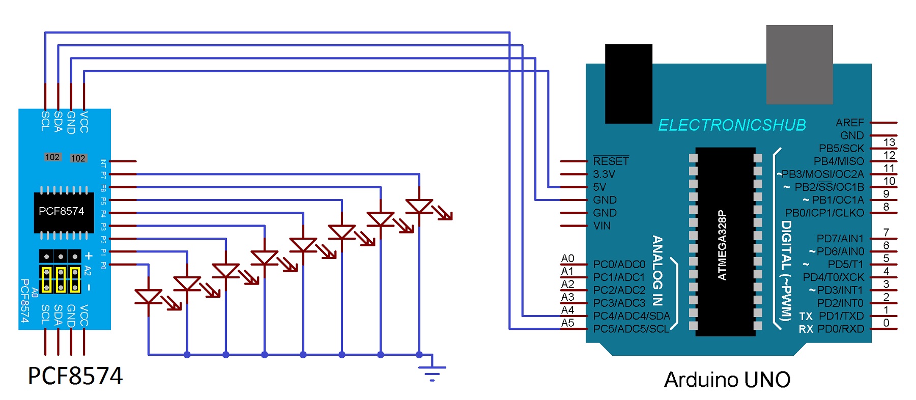 扩展Arduino's IO |接口PCF8574与Arduino |扩展Arduino's IO pin - BOB官方网站平台
